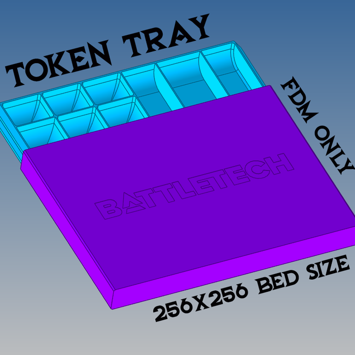 3D Printable Token Tray 256 by Tom's Twisted Tavern